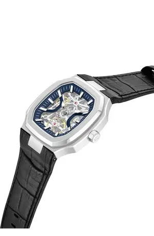 KENNETH COLE Automatic Leather Strap Watch