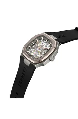 KENNETH COLE Automatic Leather Strap Watch