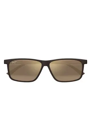 Maui Jim Pulama 59mm Polarizedplus2® Square Sunglasses - Brown