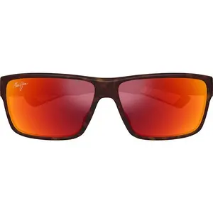Maui Jim 58mm Hawaii Lava Uila Af 58mm Polarized Square Sunglasses - Brown
