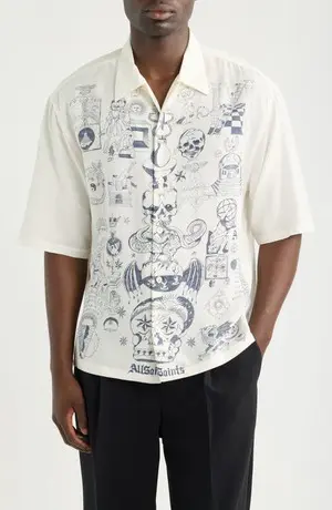 ALLSAINTS Ignis Short Sleeve Button-up Shirt - Ecru