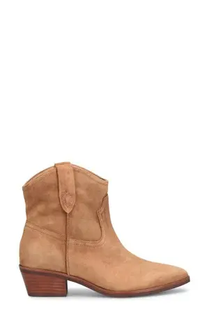 SOFFT Cambridge Floral Print Western Ankle Boots - Brandy