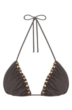 VIX PAULA HERMANNY Marissa Triangle Bikini Top With Embellishments
