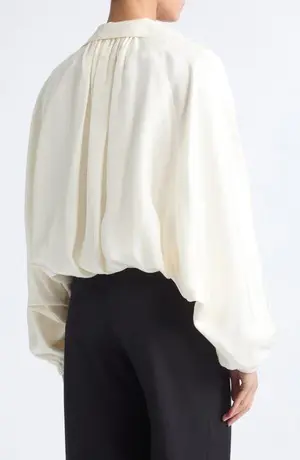 RÓHE Silk Anorak With Asymmetrical Closure - Cream