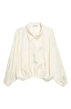 RÓHE Silk Anorak With Asymmetrical Closure - Cream