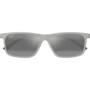 Maui Jim Pulama 56mm Polarizedplus2® Rectangular Sunglasses - Grey