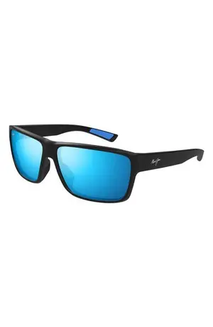 Maui Jim Blue Hawaii Uila Af 62mm Polarized Oversize Rectangular Sunglasses