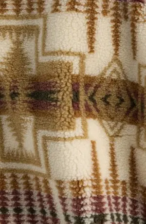 Pendleton Foxglove Fleece Bomber Jacket - Tan/ivory Harding