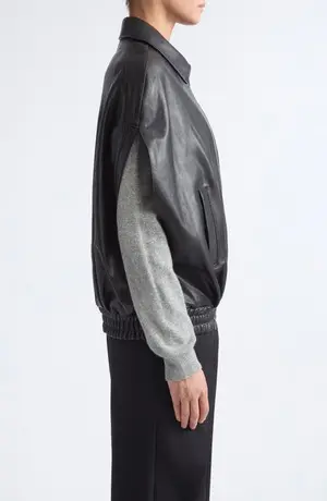 ARMA Bina Vegetable Lambskin Leather Cape Jacket