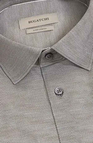 Bugatchi James Ooohcotton Performance Long Sleeve Shirt - Olive