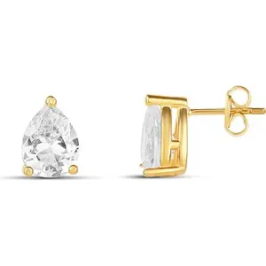SHYMI Pear Shape Zirconia Stud Earrings In -plated Sterling - Gold