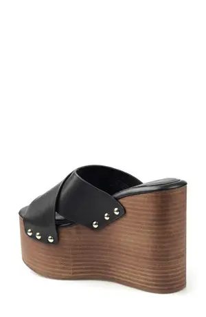 CANDIE'S Jazzi Platform Wedge Sandal - Blklt