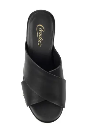 CANDIE'S Jazzi Platform Wedge Sandal - Blklt