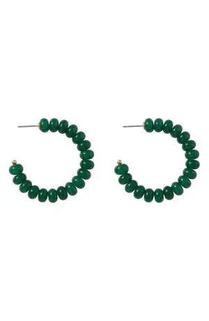 MACRAE & CO. Bauble Beaded Hoop Earrings - Green