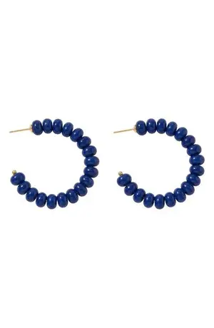 MACRAE & CO. Bauble Beaded Hoop Earrings - Navy