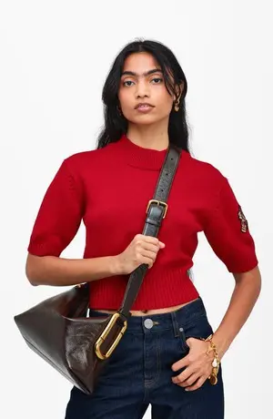 Marc Jacobs Scene Medium Crinkled Leather Shoulder Bag - Fondant
