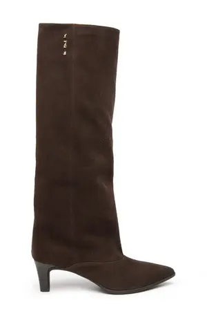 NEROGIARDINI Cuff Pointed Toe Knee High Boot