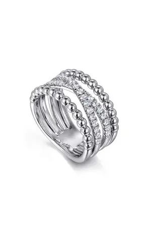 GABRIEL & CO. White Sapphire Statement Ring - Sterling Silver
