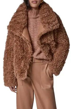 Donna Karan New York Faux Fur Teddy Jacket
