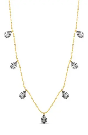 SHYMI Pear Shape Cubic Zirconia Drop Necklace - Gold/black