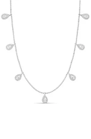 SHYMI Pear Shape Cubic Zirconia Drop Necklace - Silver