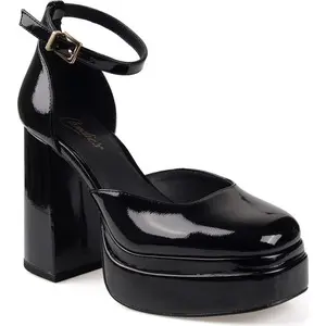 CANDIE'S Topanga Ankle Strap Platform Pump - Blkfx