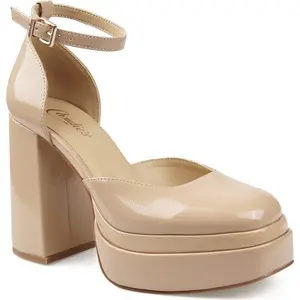 CANDIE'S Topanga Ankle Strap Platform Pump Nudfx