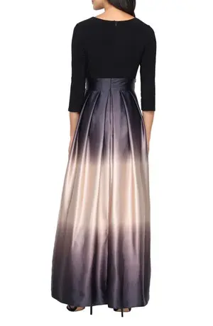 SL FASHIONS Jersey Bodice Ombré Satin A-line Gown