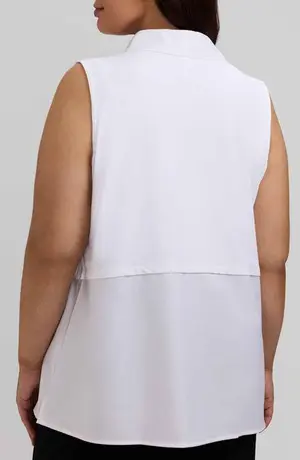 Foxcroft Chelsea Layered Sleeveless Tank - White