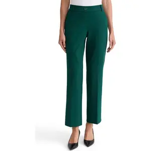 KASPER Faux Fly Pull-on Pants - Evergreen