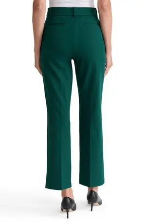 KASPER Faux Fly Pull-on Pants - Evergreen