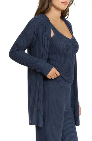 Honeydew Intimates Dream Cloud Ribbed Cardigan - Midnight