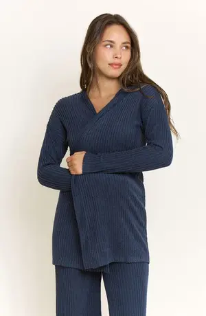 Honeydew Intimates Dream Cloud Ribbed Cardigan - Midnight