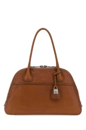 Miu Miu Caramel Leather Vivant Shopping Bag - Brown