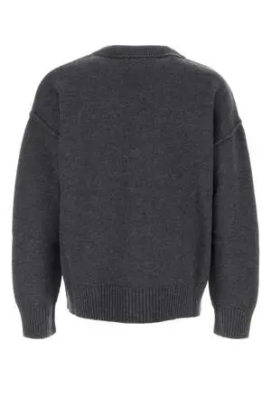 AMI Paris Dark Grey Wool Cardigan
