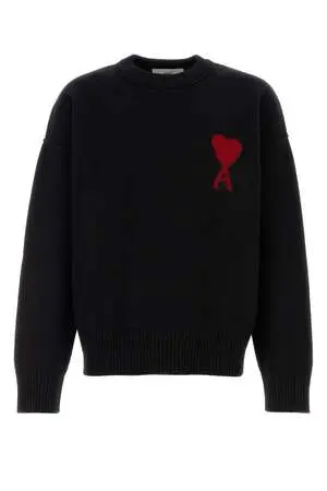 AMI Paris Wool Sweater - Black