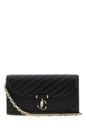 JIMMY CHOO Leather Avn Curve Crossbody Bag - Black