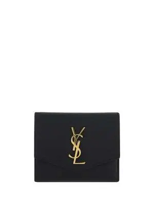 Saint Laurent Cassandre Leather Wallet - Black