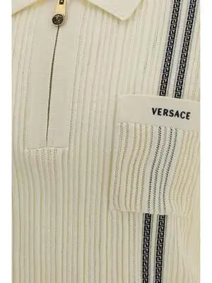 Versace Jacquard Cotton Knit Polo