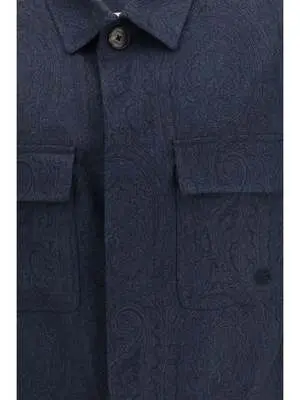Etro Pure Wool Paisley Motif Shirt Jacket