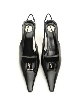 Saint Laurent Babylone 90 Slingback Pumps - Black