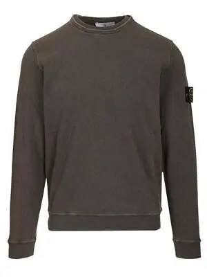 Stone Island Sweatshirt In Malfilé Cotton - Black