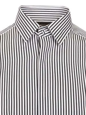 TOM FORD Silk Cotton Ladder Stripe Classic Fit Shirt - Multicolor