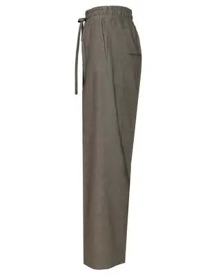Fear Of God Wide Leg Pleated Trousers In Cotton And Wool Blend