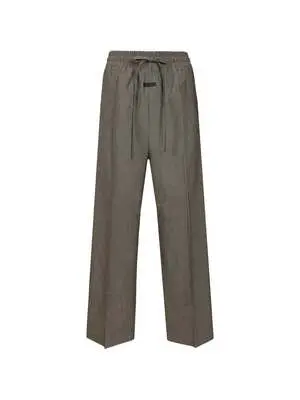 Fear Of God Wide Leg Pleated Trousers In Cotton And Wool Blend