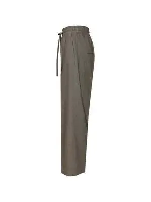 Fear Of God Wide Leg Pleated Trousers In Cotton And Wool Blend
