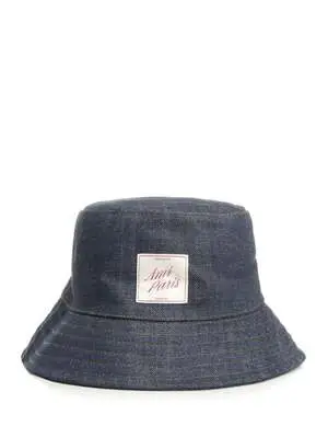 AMI Paris Topstitchings Denim Hat Raw Indigo Denim - Blue