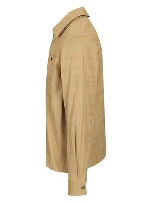 Burberry Check Cotton Zip-up Shirt