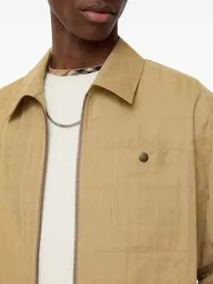 Burberry Check Cotton Zip-up Shirt