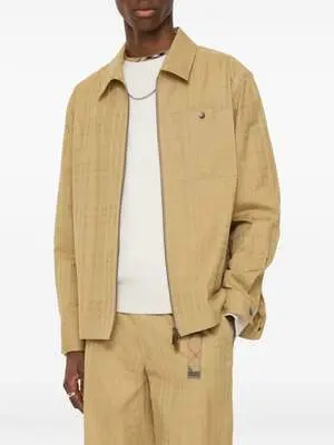 Burberry Check Cotton Zip-up Shirt